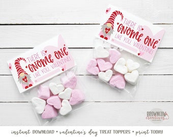 INSTANT DOWNLOAD Valentine's Day Gnome Gift Tags | Etsy