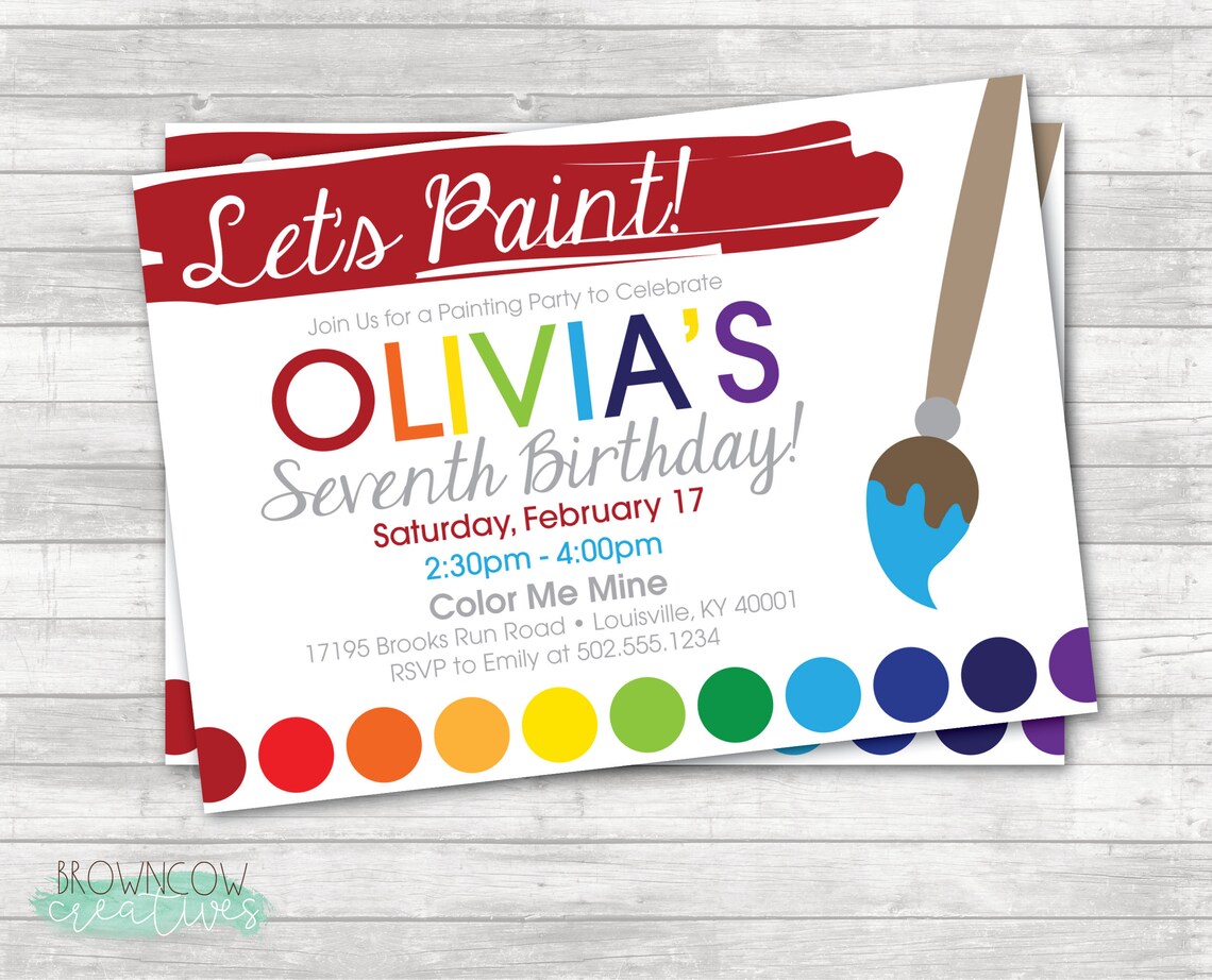 Printable Painting Party Invitation, Art Party Invitation, Create ...