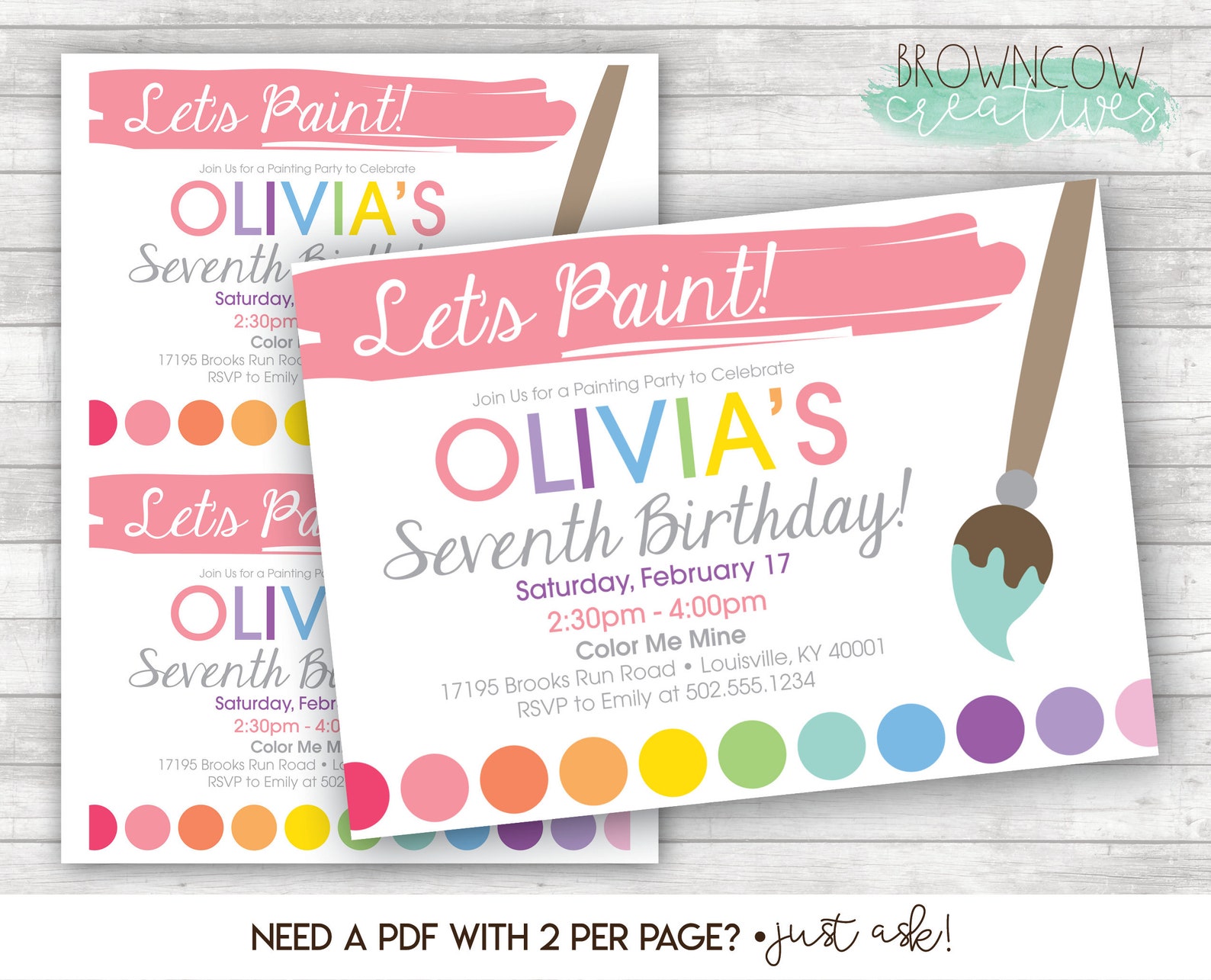 PRINTABLE Painting Party Customized Invitation - Etsy