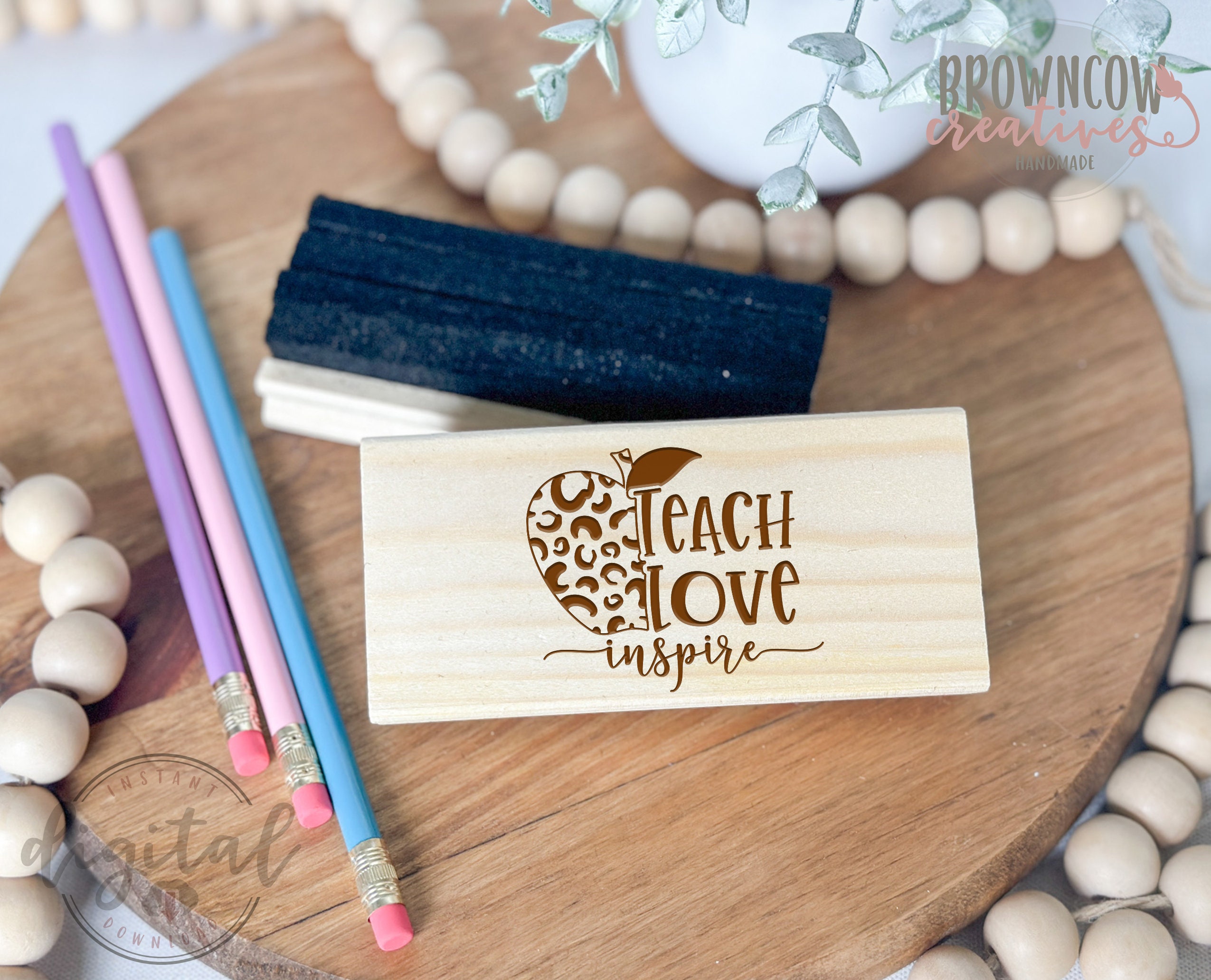 Teacher Eraser Laser Engraving Files: School Doodles SVG, PDF, DXF ...