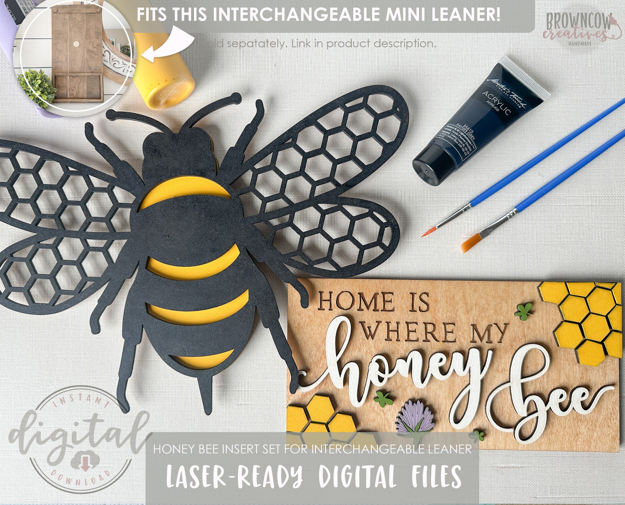 Honey Bee Spring Insert: Laser Cut Files for Mini Leaner (digital ...