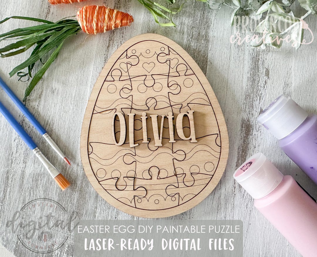 Easter Egg Puzzle DIY Paint Laser File, Easter Egg Puzzle SVG, Easter ...