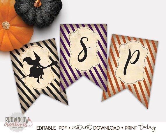 Halloween Banner, Halloween Decor, Printable Halloween Decor, Printable ...