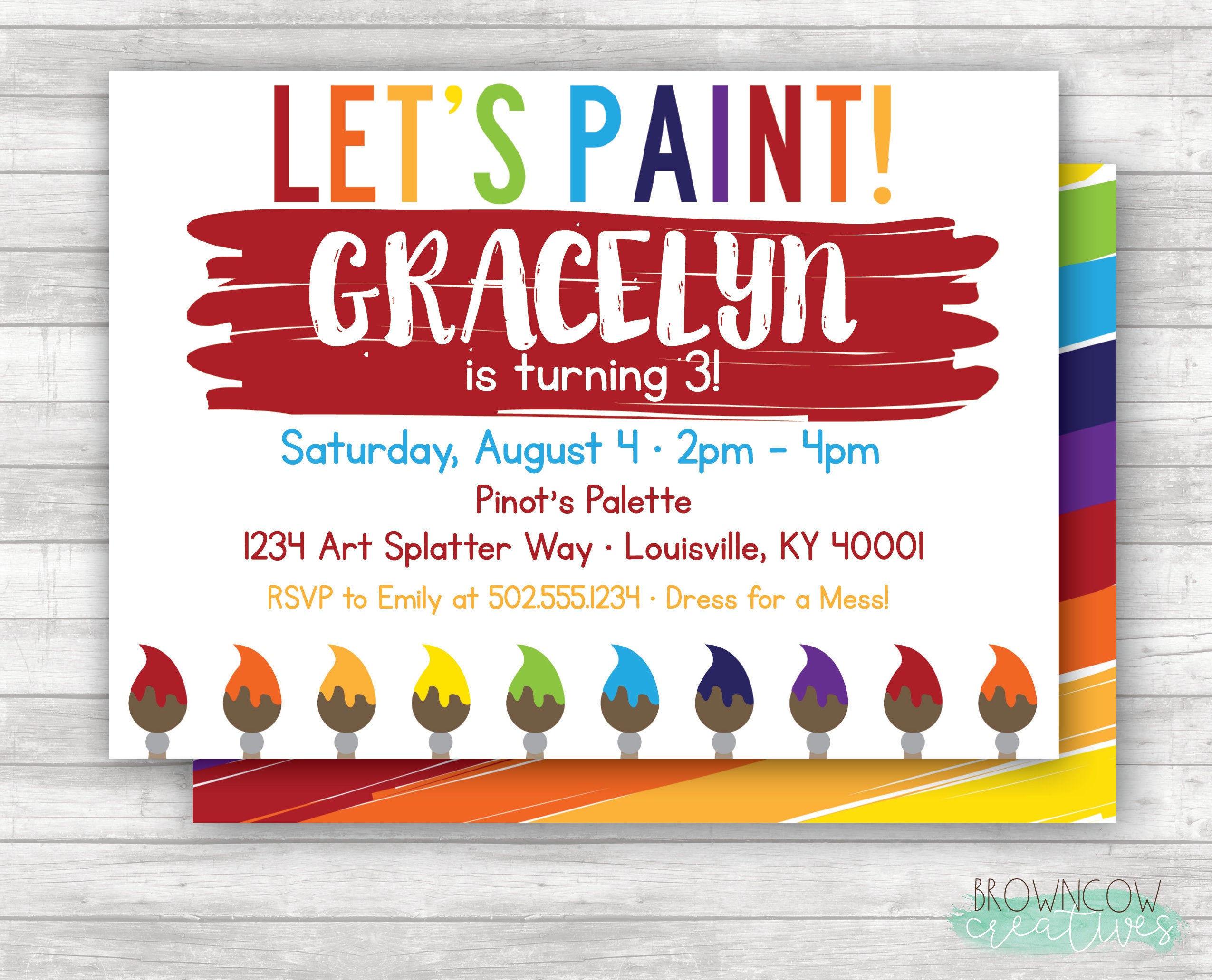 Editable Art Party Invitation, Splatter, Art Invitation, Painting Party ...