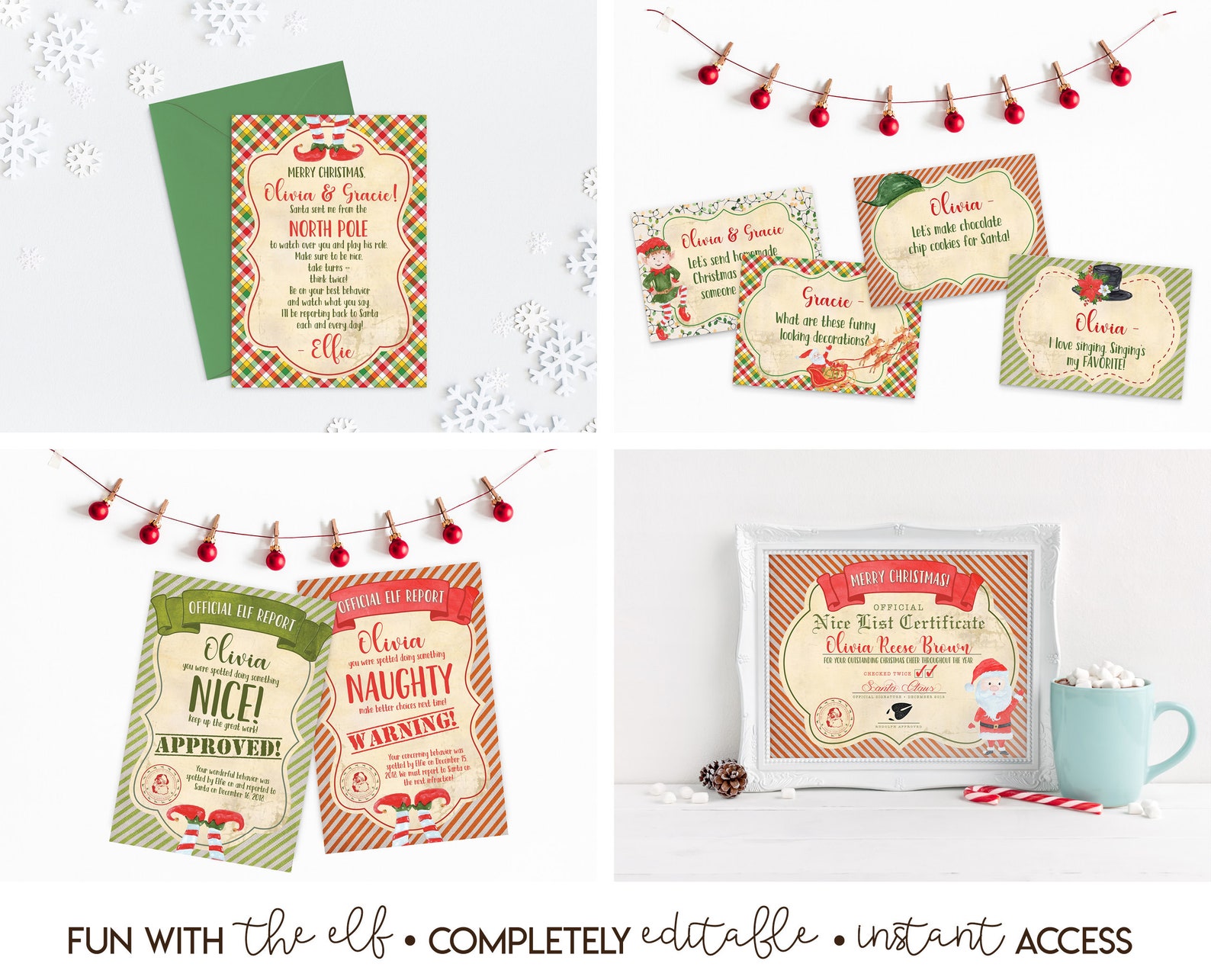 EDITABLE Elf Mischief Kit Elf Notes Elf Letter Elf Report - Etsy