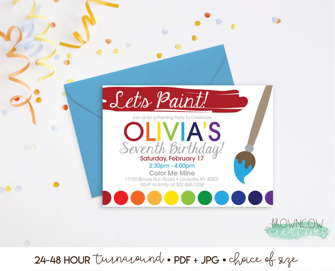Printable Painting Party Invitation, Art Party Invitation, Create ...
