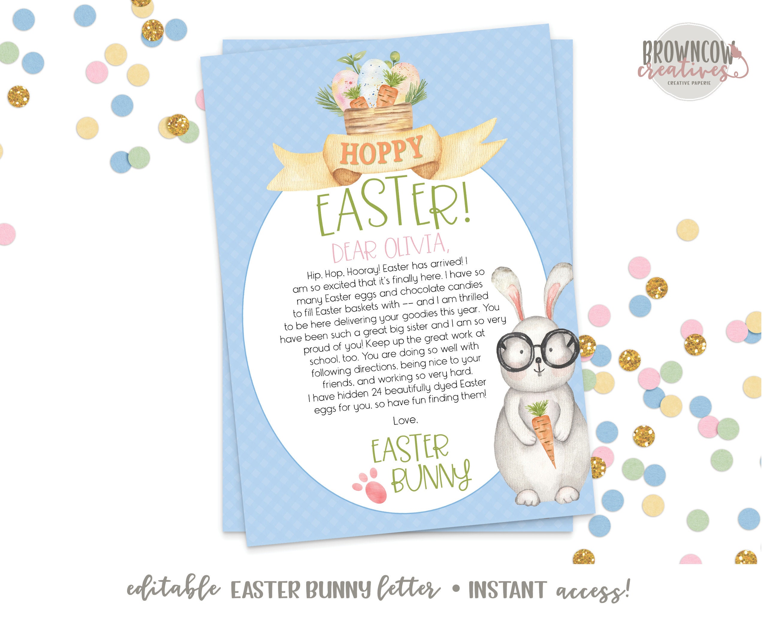 Editable Easter Bunny Letter, Easter Bunny Letter, Letter From the ...