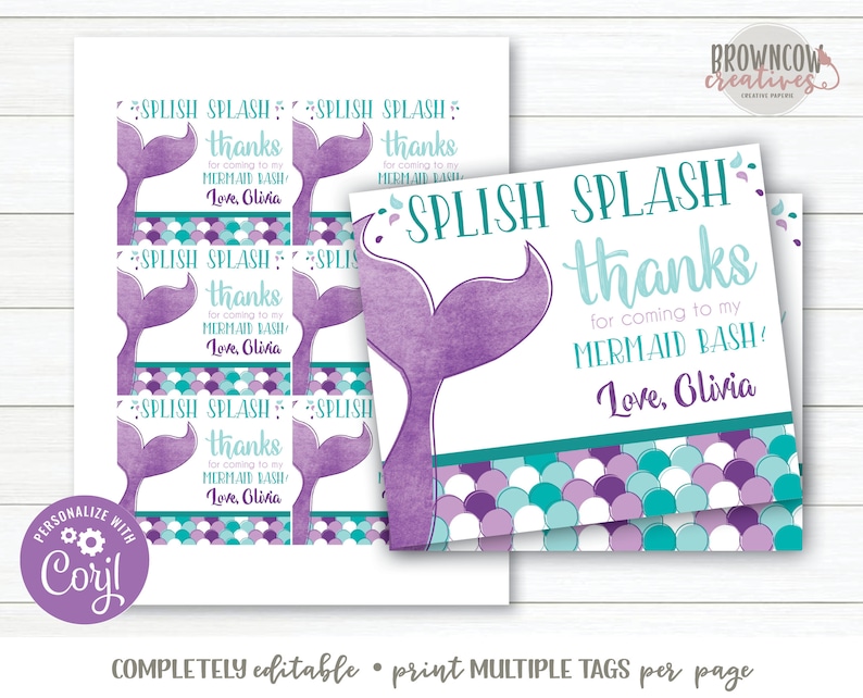 Under the Sea Party Favor Tag Mermaid Party Gift Tag - Etsy