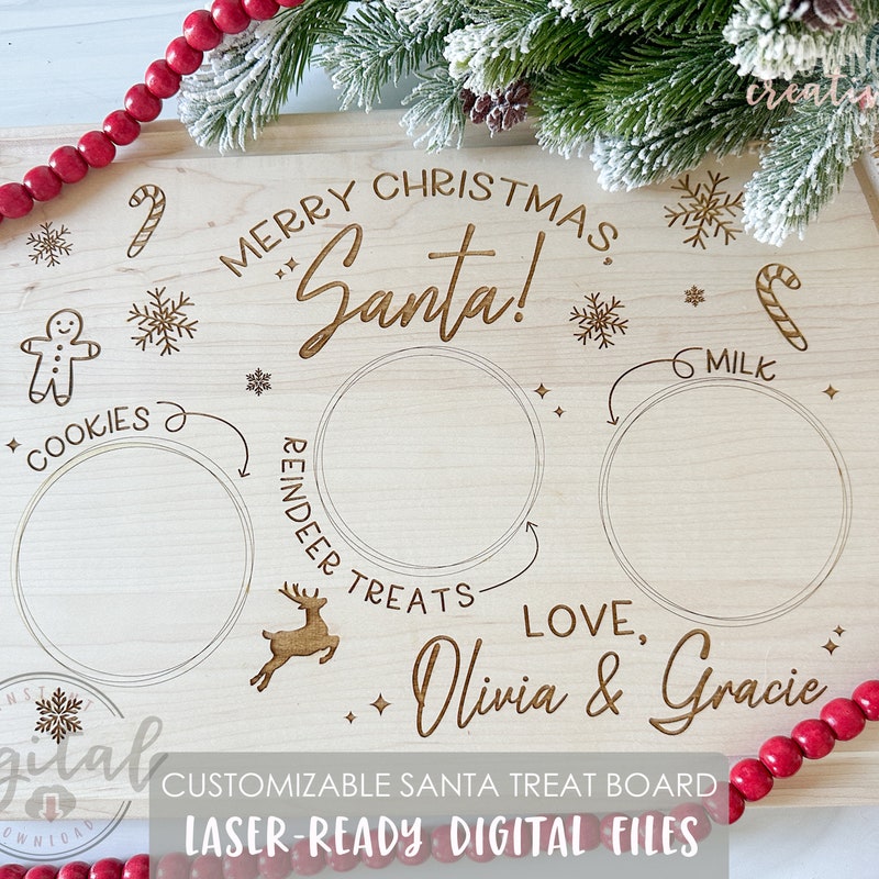 Santa Snacks Wood Board - Etsy