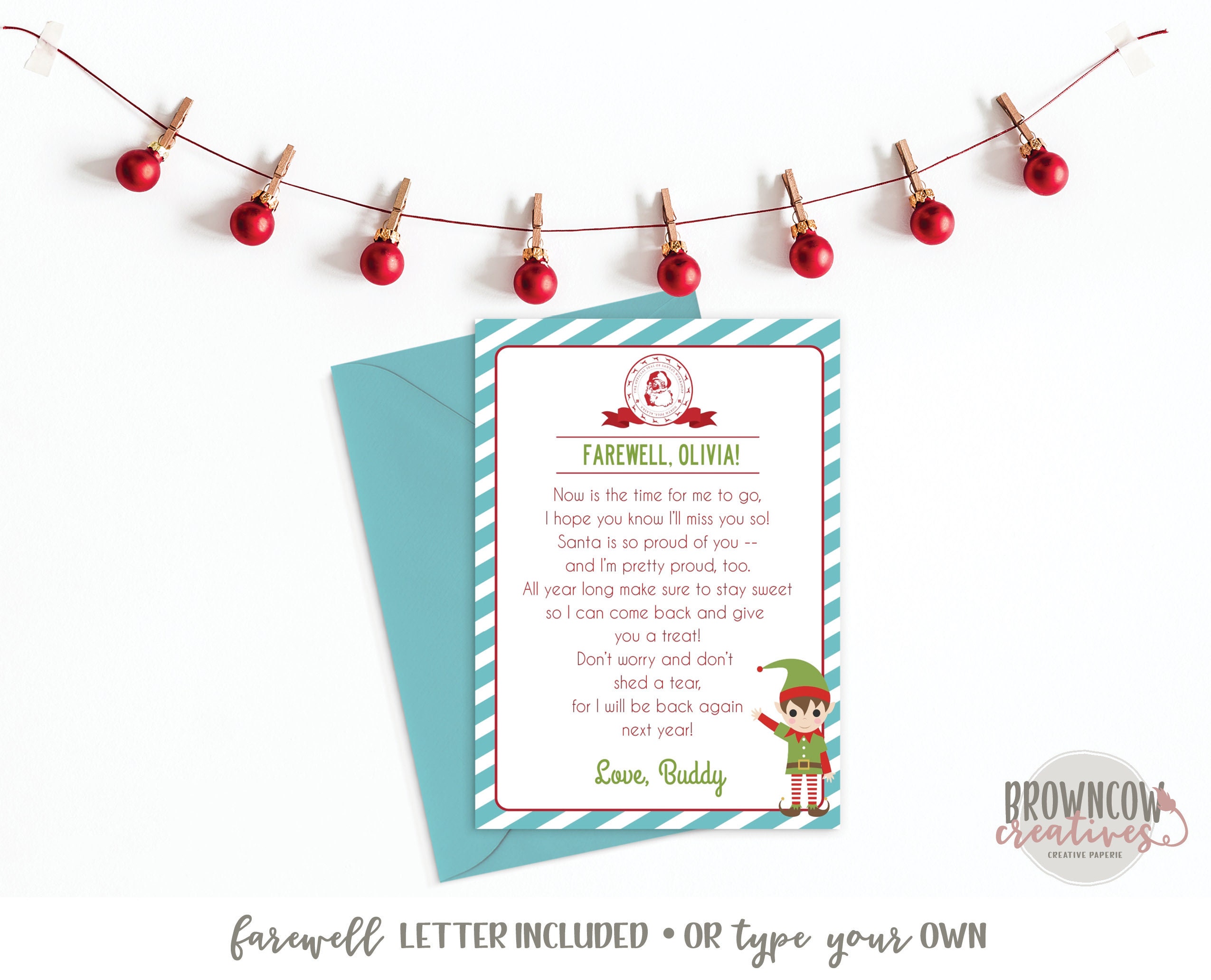 EDITABLE Letter From Elf Elf Letter Instant Access Corjl - Etsy