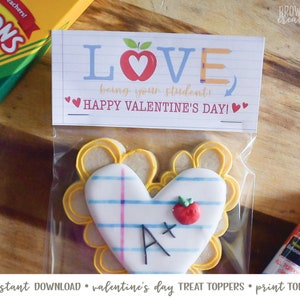 Valentine's Day Teacher Treat Topper, Teacher Treat Topper, Valentine ...