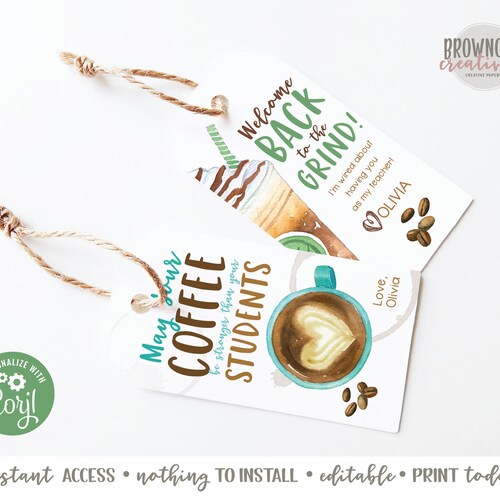 Welcome Back to the Grind Printable Gift Tags Teacher - Etsy