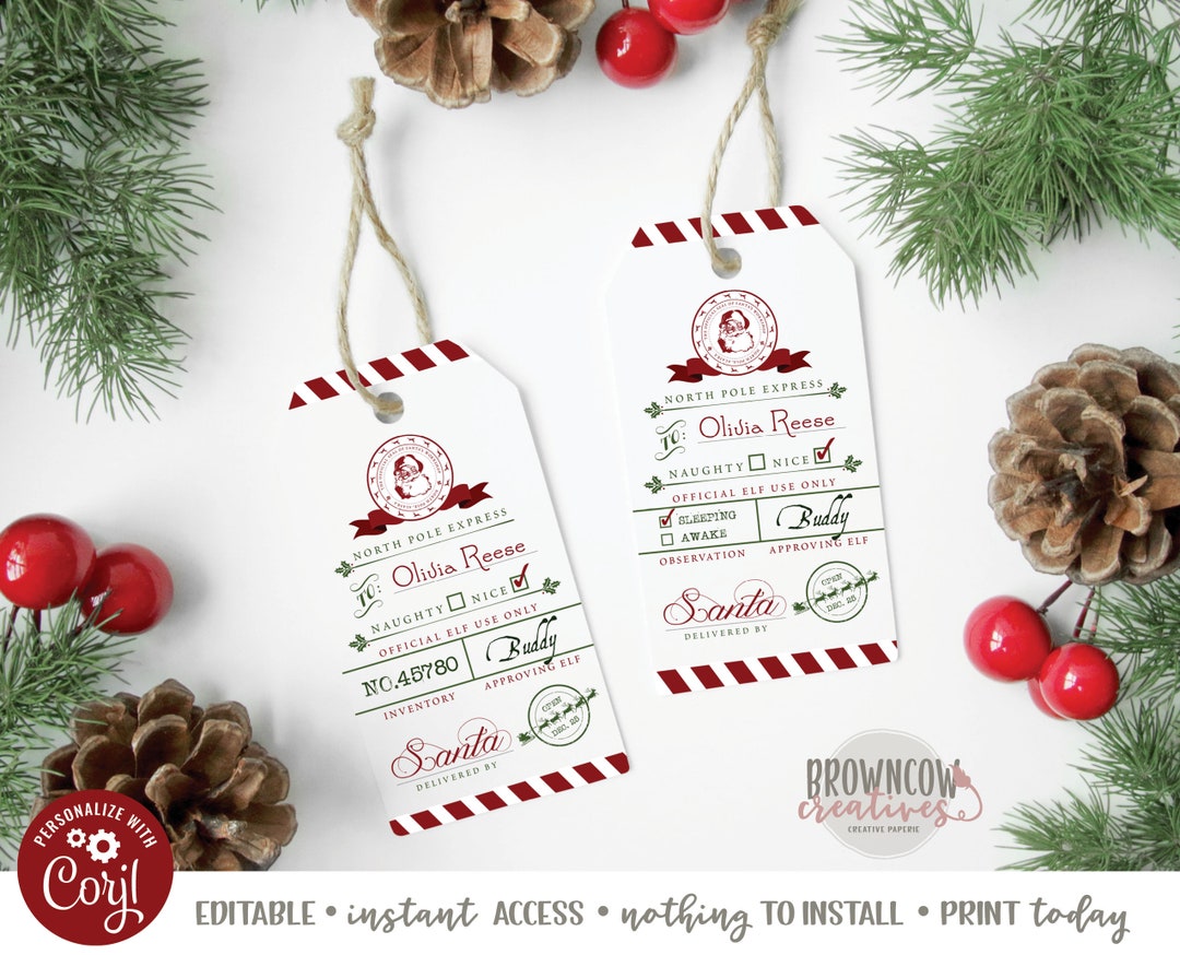 Official Santa Claus Gift Tags, Santa Gift Tags, Santa Tags, Printable ...