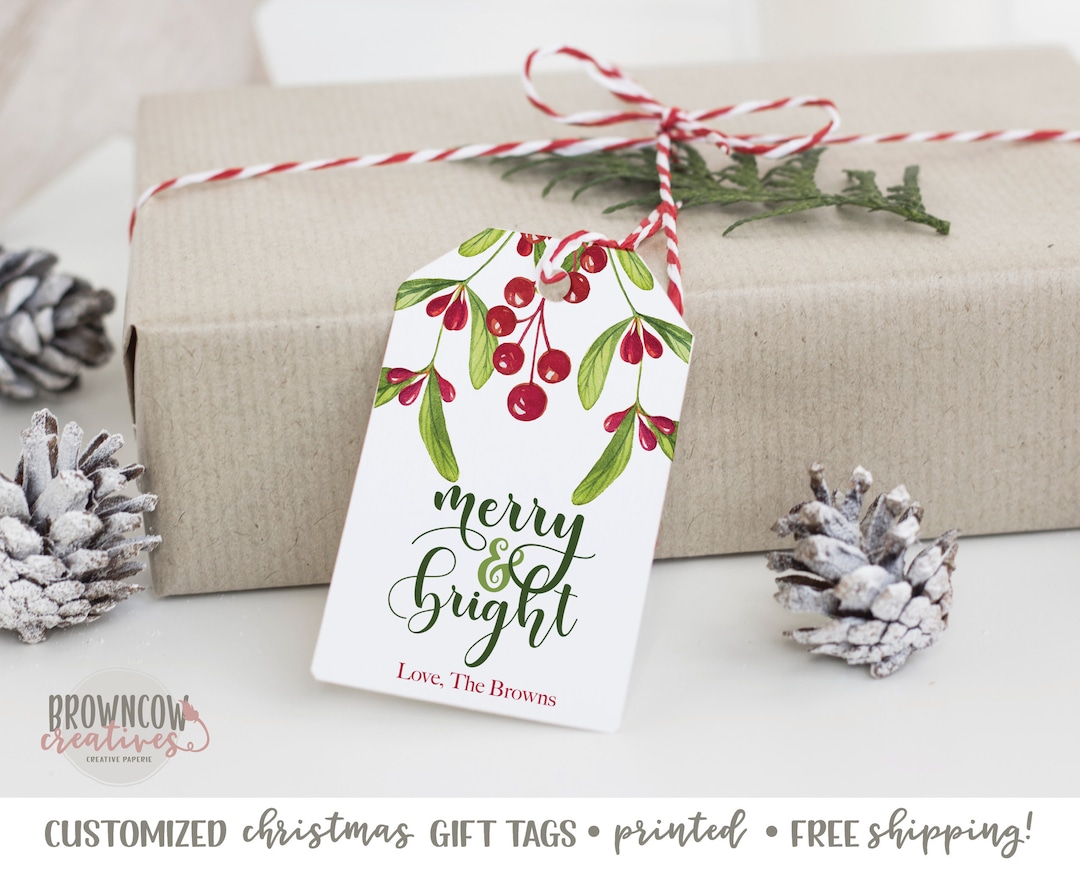 24 Printed Cut and Shipped Merry and Bright Christmas Gift - Etsy