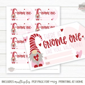 INSTANT DOWNLOAD Valentine's Day Gnome Gift Tags, Valentine Tags ...