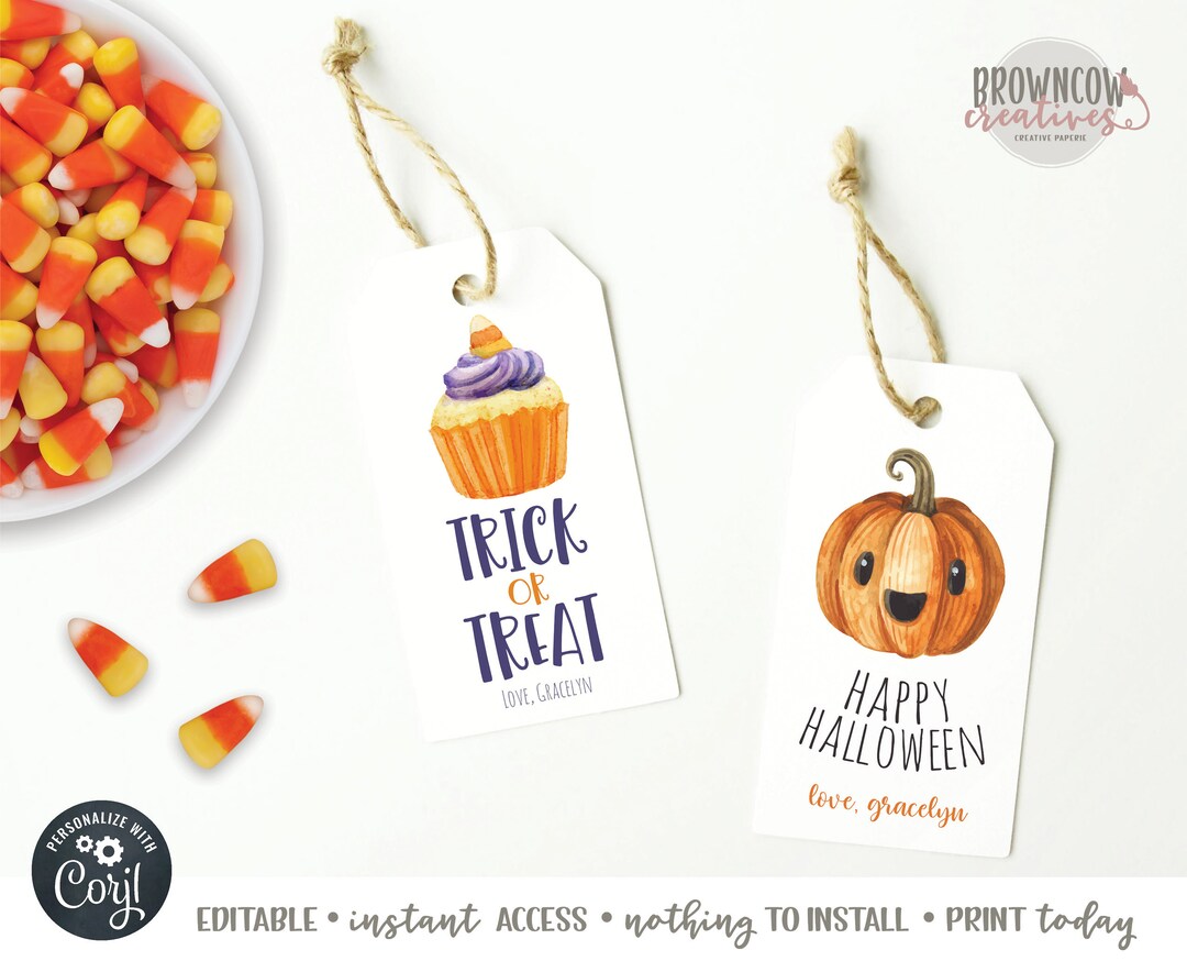 Halloween Gift Tag, Printable Gift Tag, Halloween, Boo'ed, Editable ...