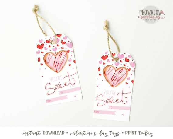 INSTANT DOWNLOAD Valentine's Day Gift Tags, Valentine Tags, Printable ...