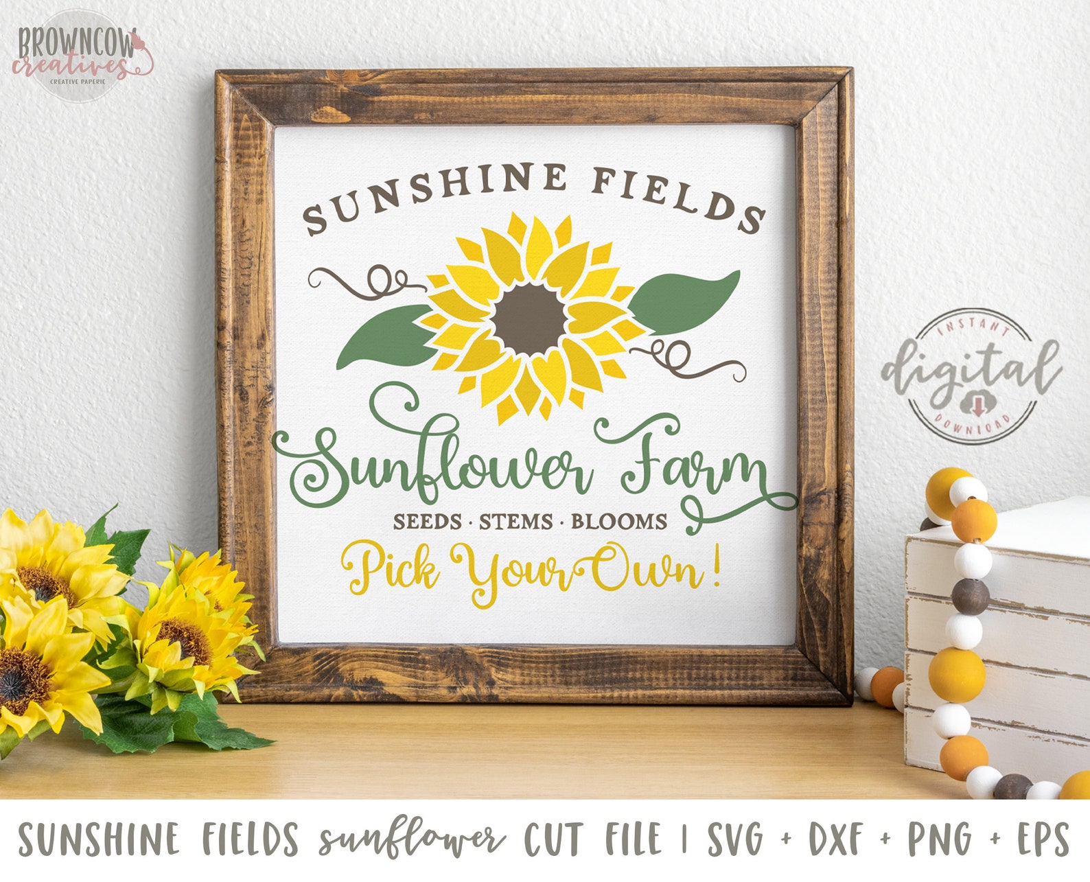 Farmhouse Sunshine Fields Sunflower Sign Svg/cut File DIGITAL - Etsy