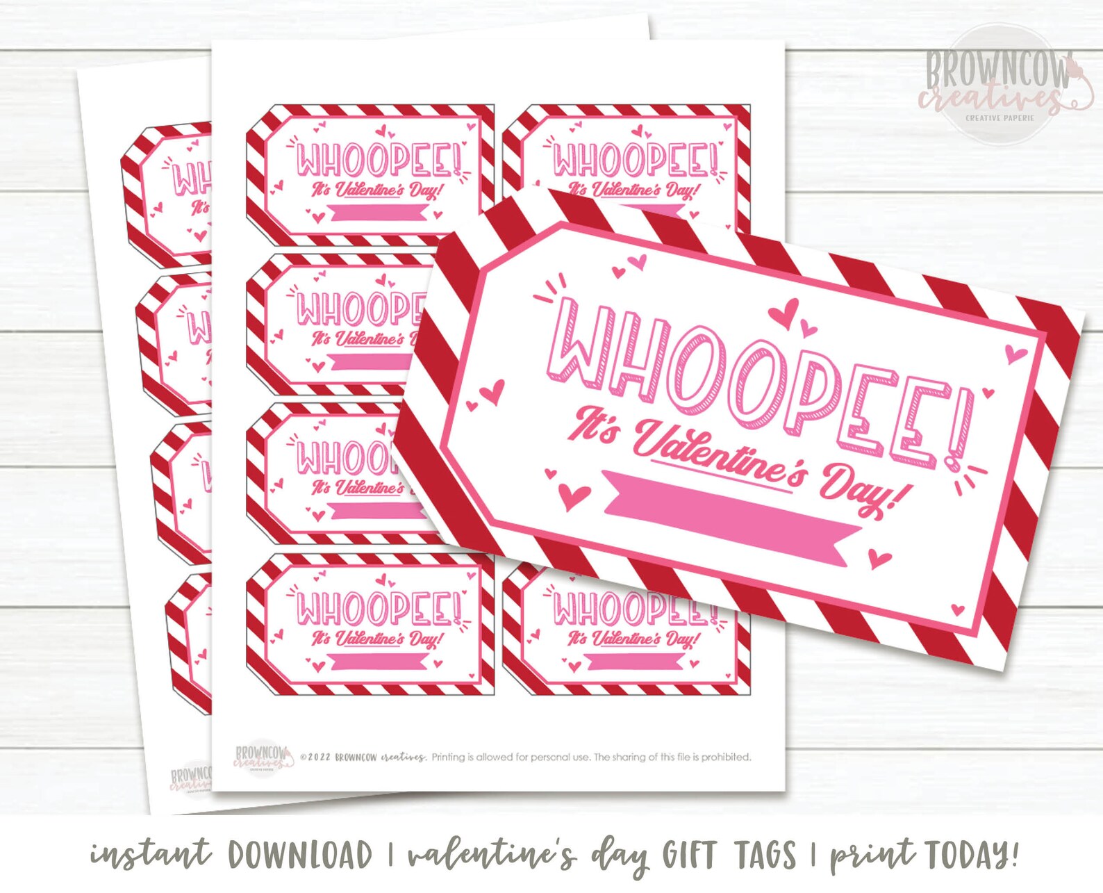 INSTANT DOWNLOAD Editable Personalized Valentine Gift Tags, Kids ...