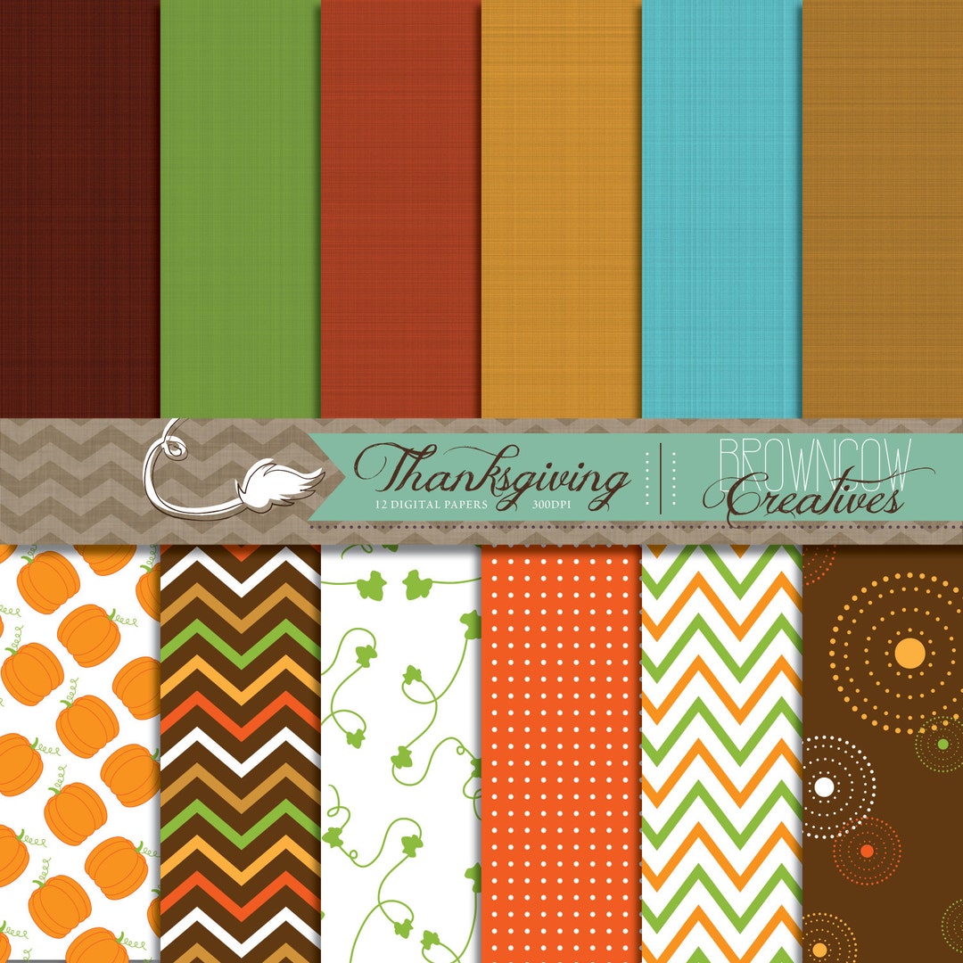 Thanksgiving Digital Papers/backgrounds - Etsy