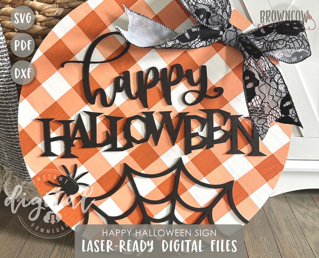 Halloween Spider Web Sign: Laser Cut File SVG PDF DXF - Etsy