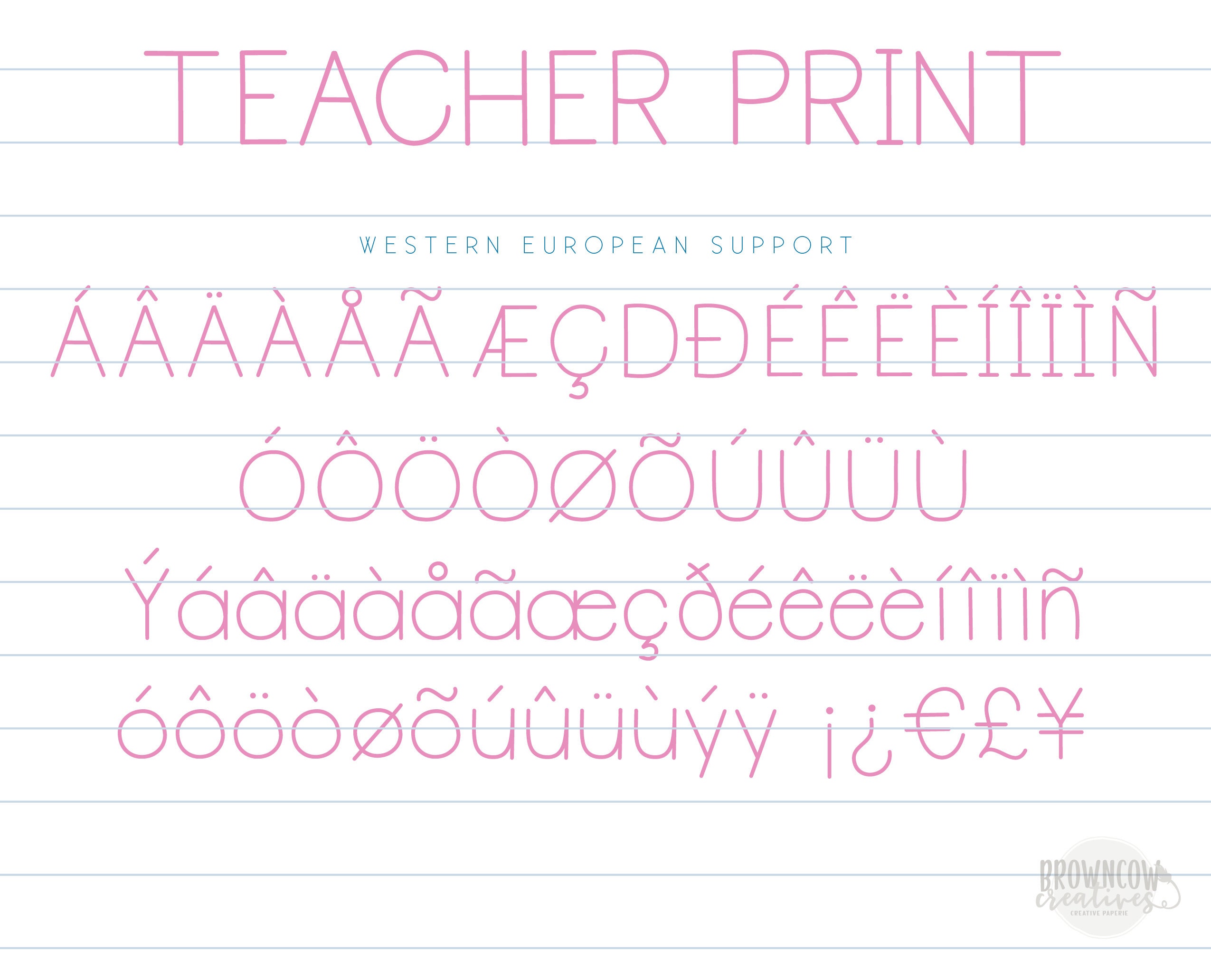 Teacher Print Font School Doodles Font Teacher Handwriting - Etsy