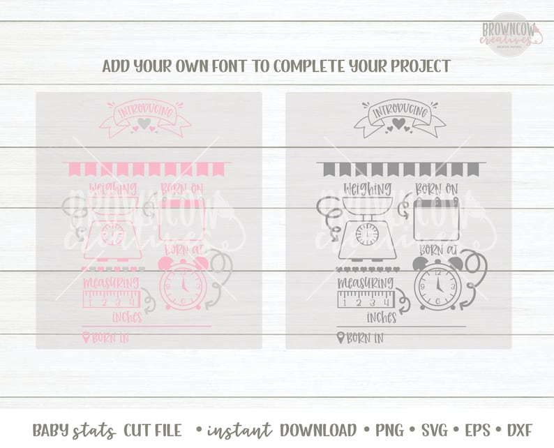Baby Stats SVG File Baby Stats Announcement Cut File Girl - Etsy