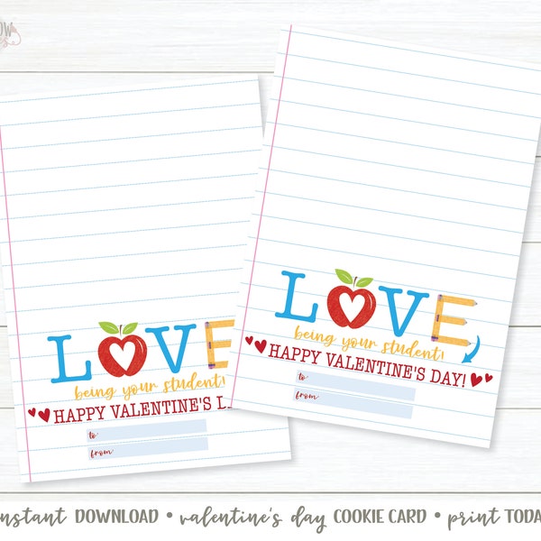 Teacher Valentine Card - Etsy