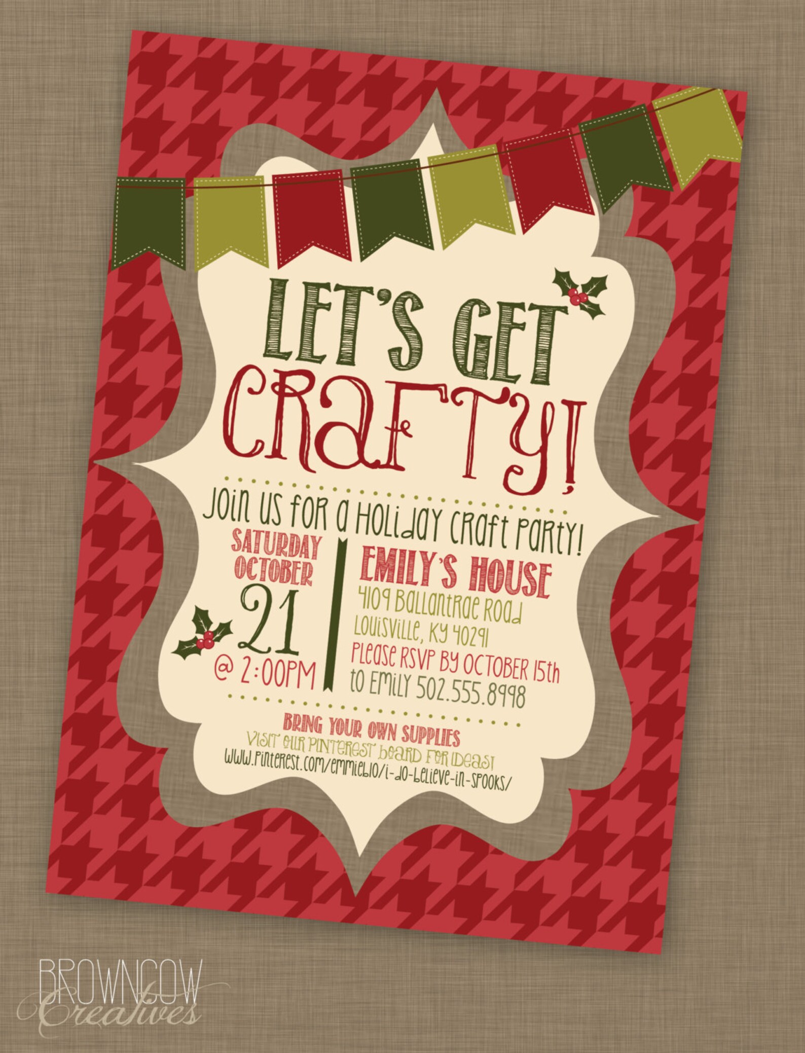 PRINTABLE Holiday Crafty Party Invitation // Christmas Craft - Etsy