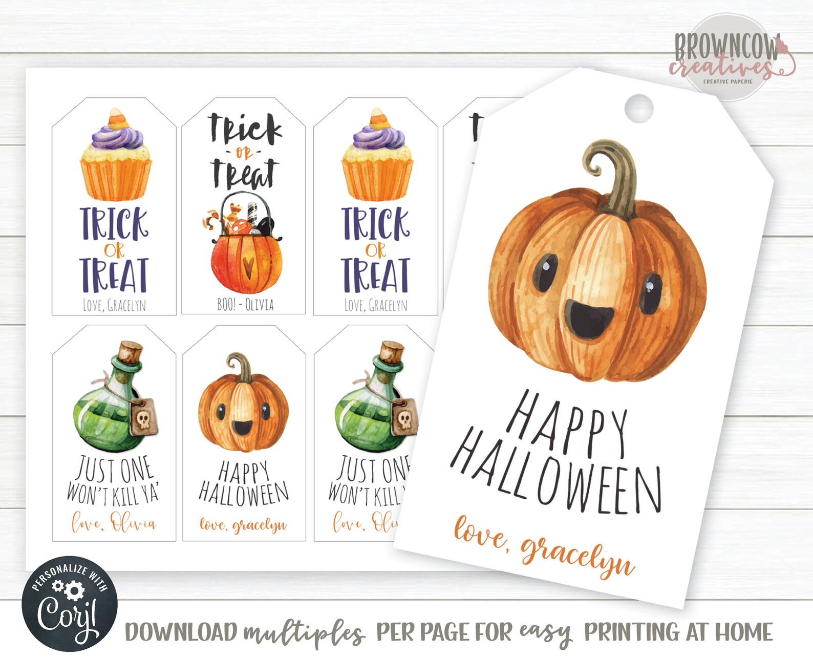 Halloween Gift Tag Printable Gift Tag Halloween Boo'ed - Etsy