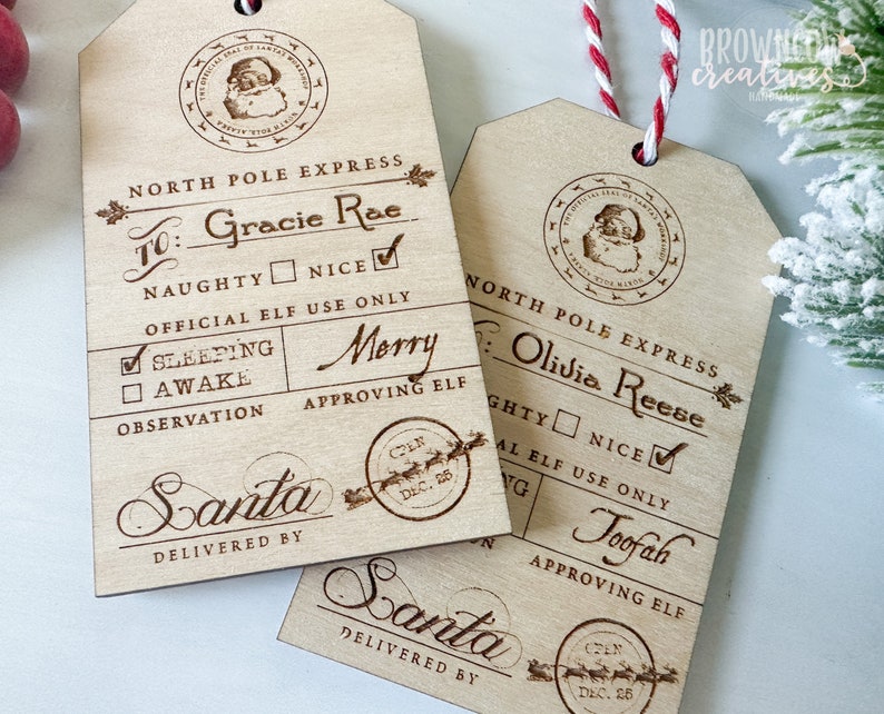 North Pole Santa Gift Tag Lasercut Files (SVG, PDF, DXF) - Etsy