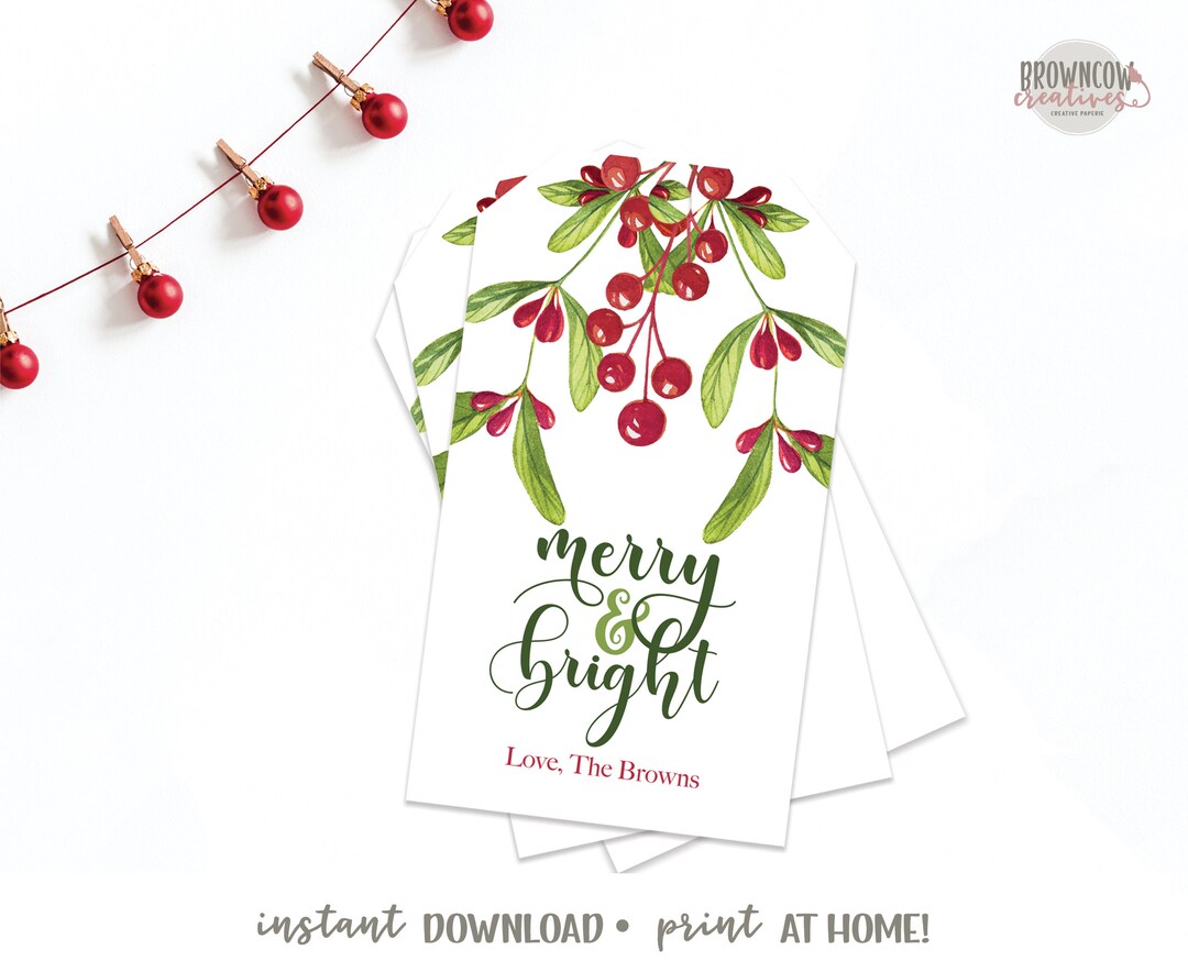 Editable Personalized Christmas Gift Tags, Instant Download, Christmas ...