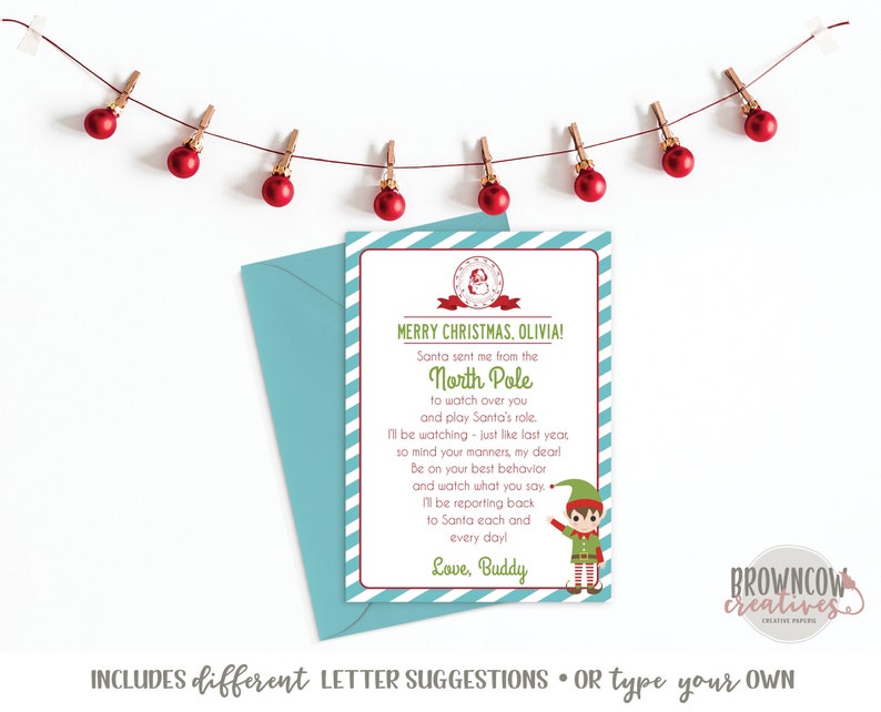 EDITABLE Letter From Elf Elf Letter Instant Access Corjl - Etsy