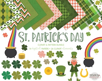 Shamrock Clipart Clover Clip Art St. Patrick's Day - Etsy