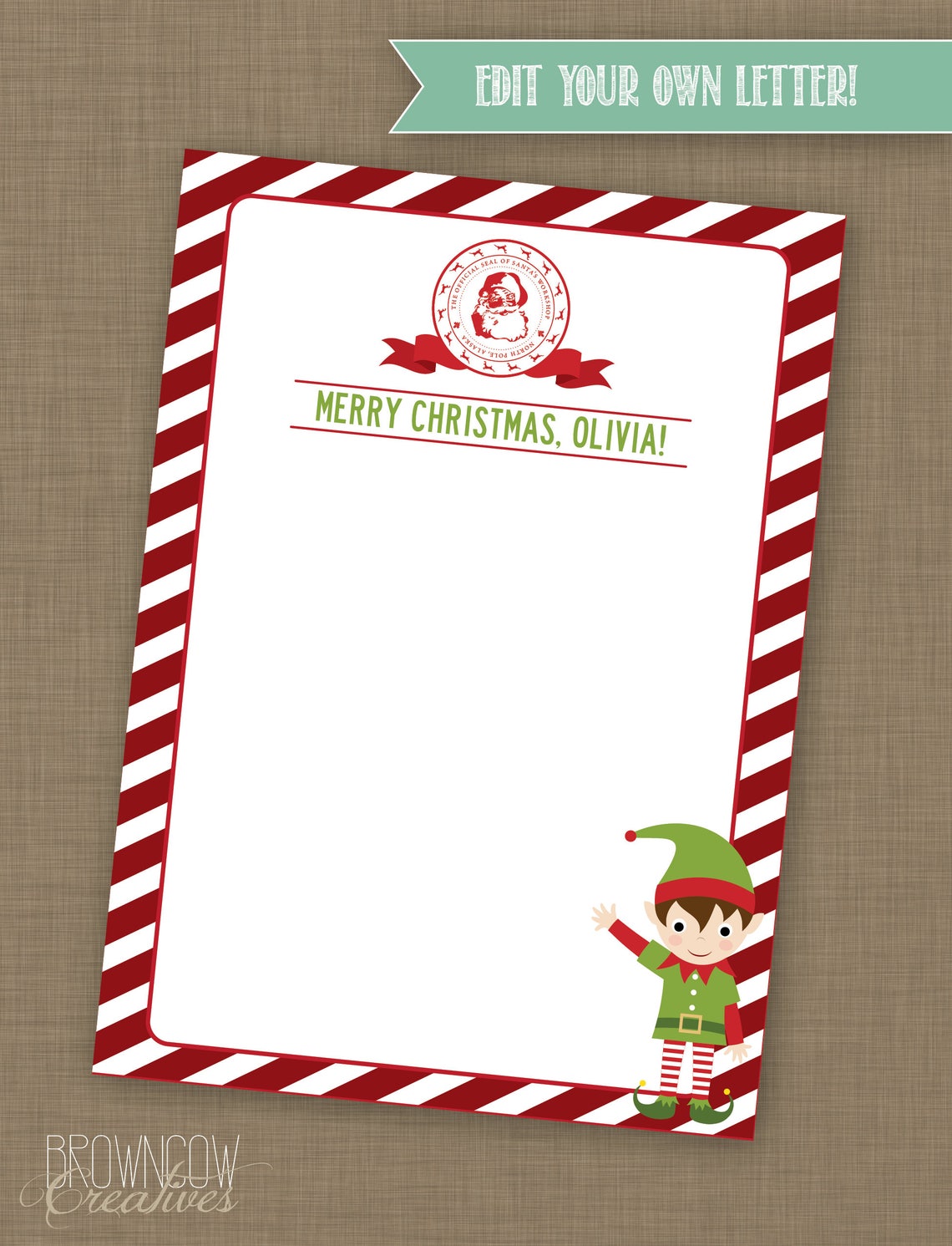 Letter From the Elf Elf Letter Editable Elf Letter Instant - Etsy