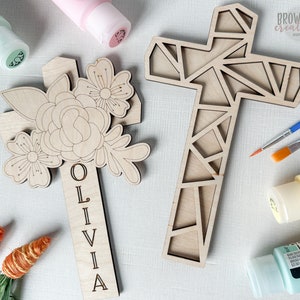 Easter Cross DIY Paint Laser File, Easter Cross SVG, Easter Laser Cut ...