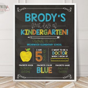 Printable Back to School Chalkboard Photo Poster, First Day of School ...