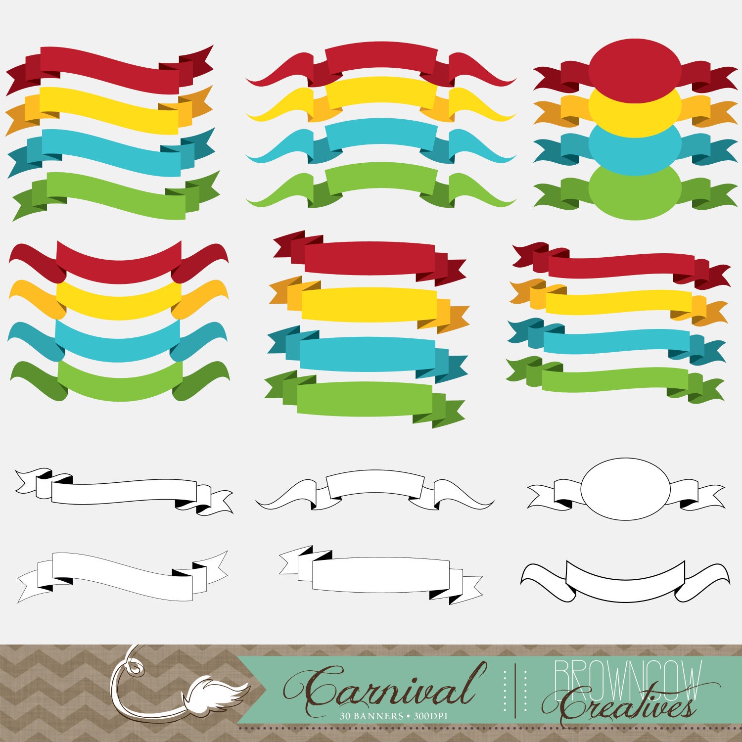 Carnival Clip Art Banners and Backgrounds BUNDLE - Etsy