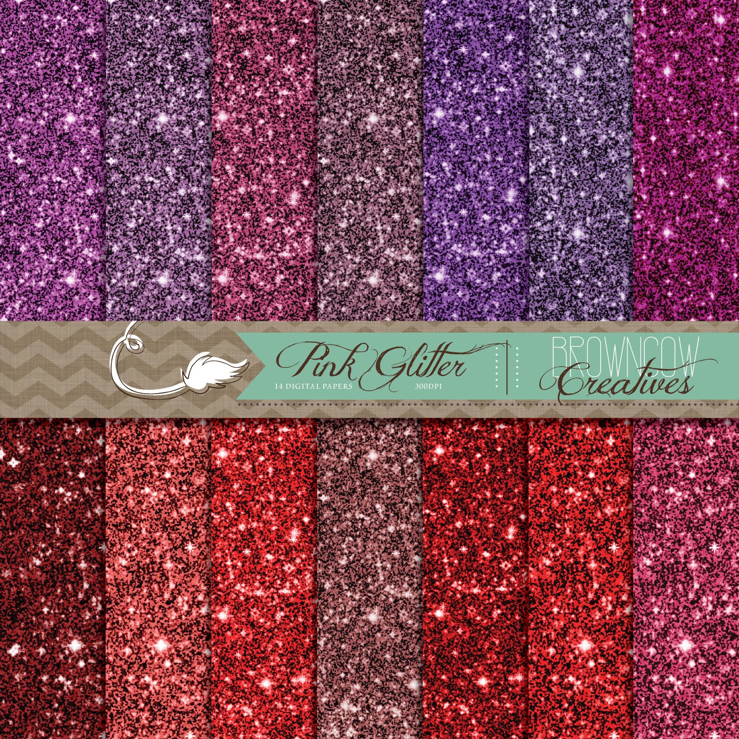 Pinks and Reds Glitter Digital Paper - Etsy