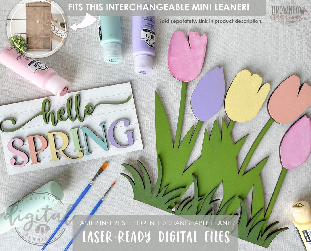 Spring Tulips Insert Set Laser Files for Interchangeable Mini Leaner ...