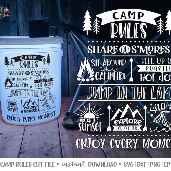 Camping Bucket Svg - Etsy