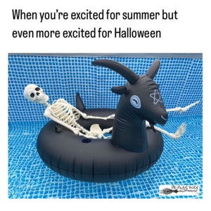 PRE-ORDER Black Phillip Goat Pool Float swim Deliciously - Etsy
