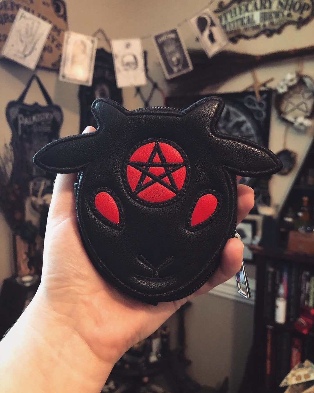 Gothic Goat Coin Purse Black Lavender or Cotton Candy - Etsy