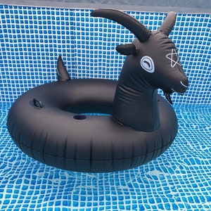 PRE-ORDER Black Phillip Goat Pool Float swim Deliciously - Etsy