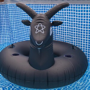 PRE-ORDER Black Phillip Goat Pool Float swim Deliciously - Etsy