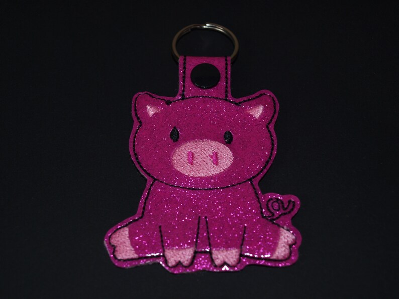 Pig Key Ring Pig Key Fob Pig Zipper Pull Pig Bag Tag Pig - Etsy