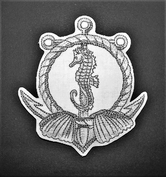 Nautical patch Sea horse patch Nautical sewing patch Sea | Etsy