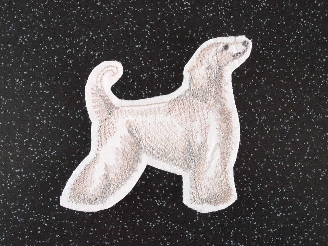 Embroidered Afghan Hound Patch: Iron-on Dog Sketch Applique - Etsy