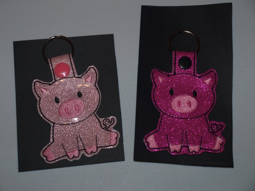 Pig Key Ring, Pig Key Fob, Pig Zipper Pull, Pig Bag Tag, Pig Accessory ...