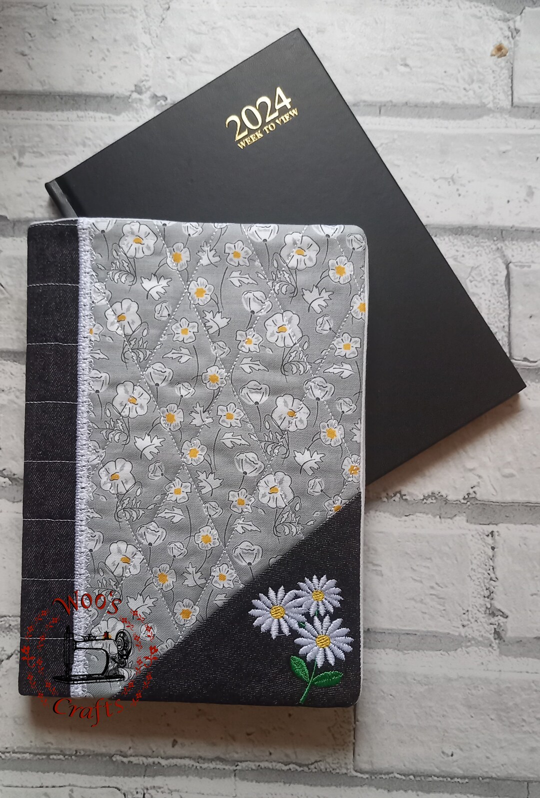 Daisy Embroidered 2024 A5 Diary Cover Reusable Quilted Diary - Etsy